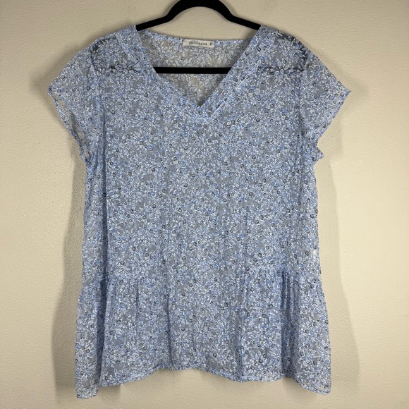 cut loose | Tops | Cut Loose Sheer Daisy Floral Print Top V Neck See ...
